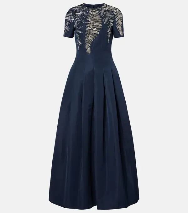 Oscar De La Renta Embellished Faille Gown