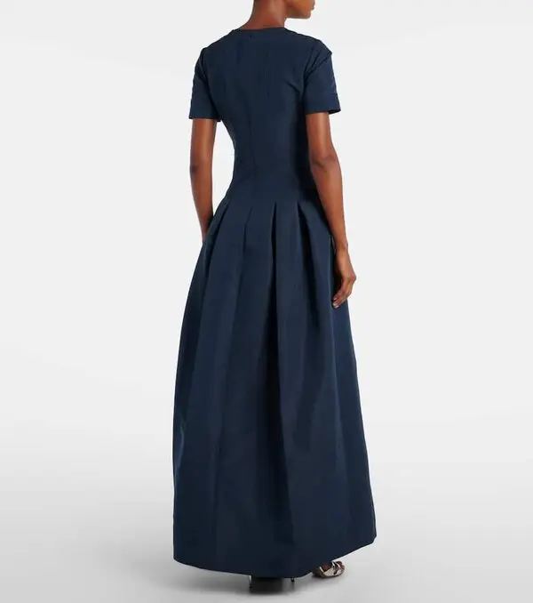 Oscar De La Renta Embellished Faille Gown