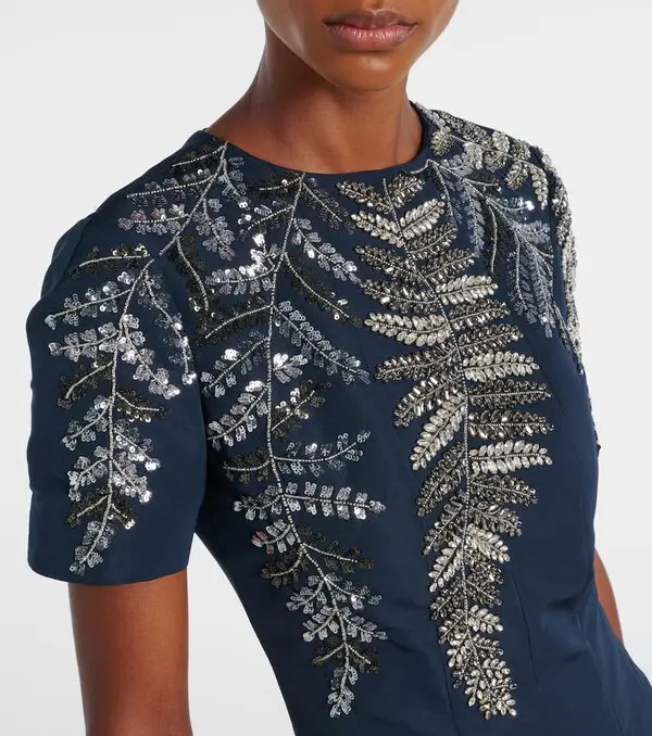 Oscar De La Renta Embellished Faille Gown