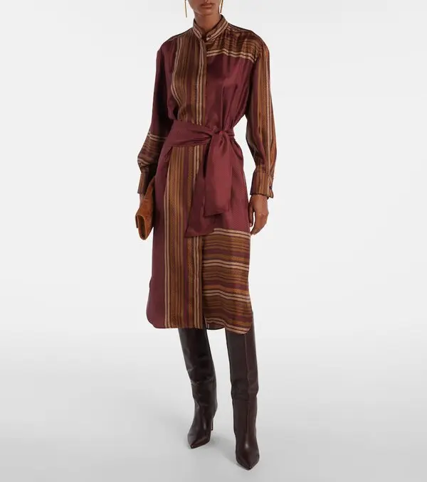 Max Mara Pietre Printed Silk Wrap Dress