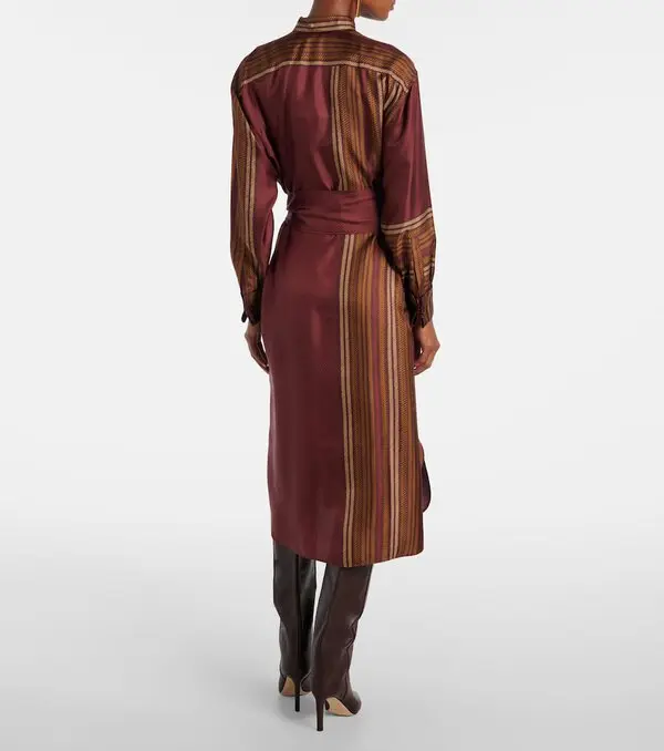 Max Mara Pietre Printed Silk Wrap Dress