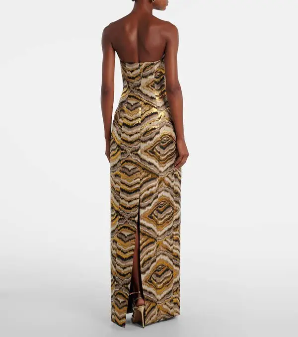 MARKARIAN Odessa Paneled Jacquard Gown
