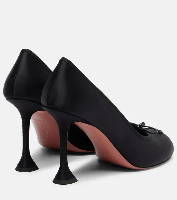 Amina Muaddi Lila 95 Satin Pumps