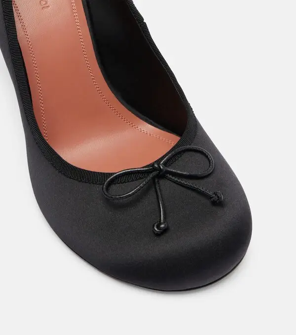 Amina Muaddi Lila 95 Satin Pumps