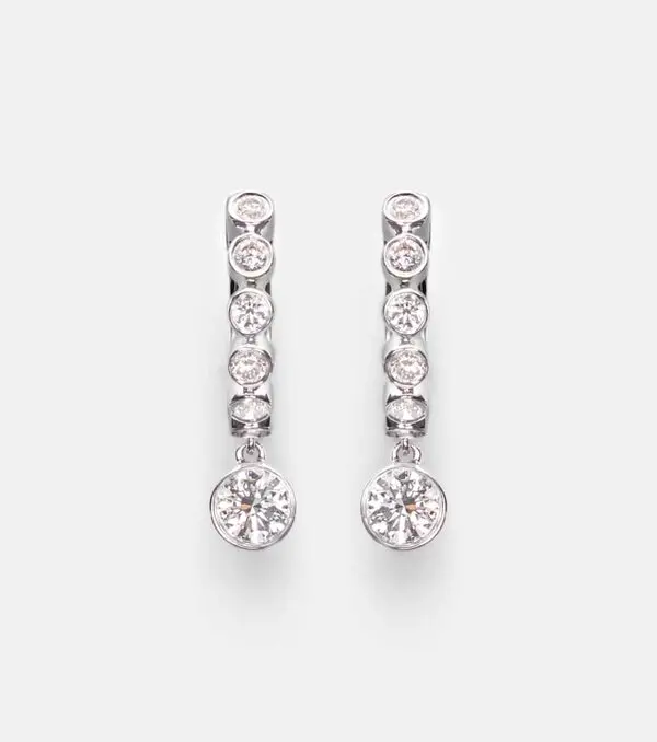 ANITA KO Melrose 18kt White Gold Diamond Huggie Earrings - Silver