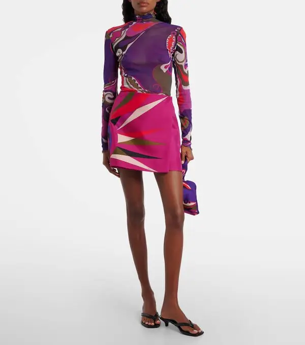 Emilio Pucci Stella Printed Silk Wrap Skirt