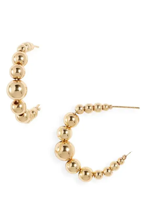 KENNETH JAY LANE Graduated Ball Hoop Earrings - Gold