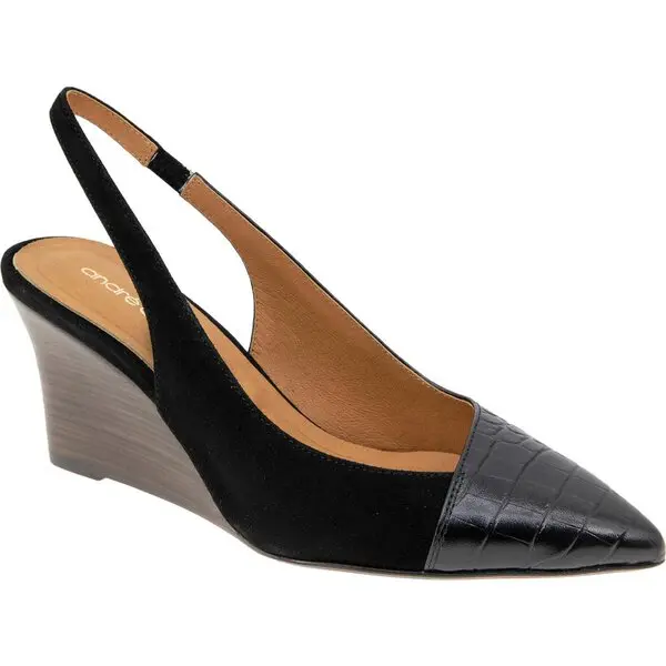 Andre Assous Laina Slingback Wedge Pump - Black