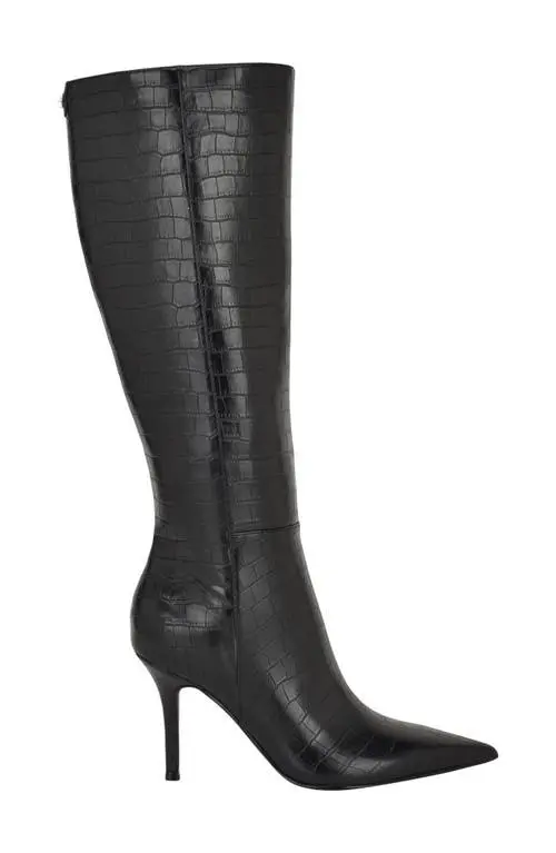 Guess Pointed Toe Knee High Boots - Black