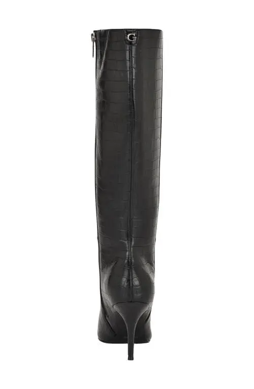 Guess Pointed Toe Knee High Boots - Black