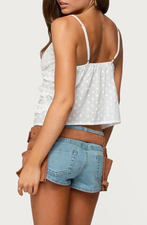 EDIKTED Embroidered Ruffled Cotton Camisole