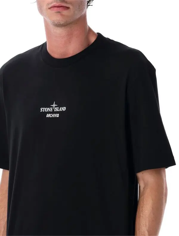 Buy Stone Island Archivio Organic Cotton T-shirt - Black At 33