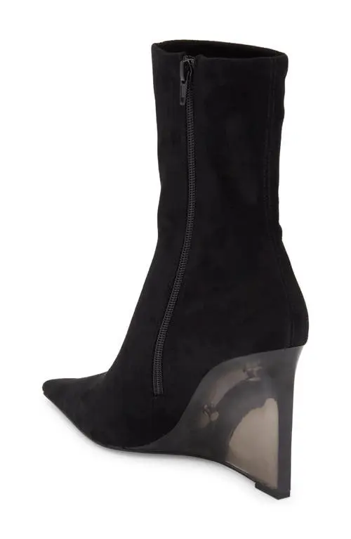 Jeffrey Campbell Beth Ann Wedge Bootie - Black Suede Combo