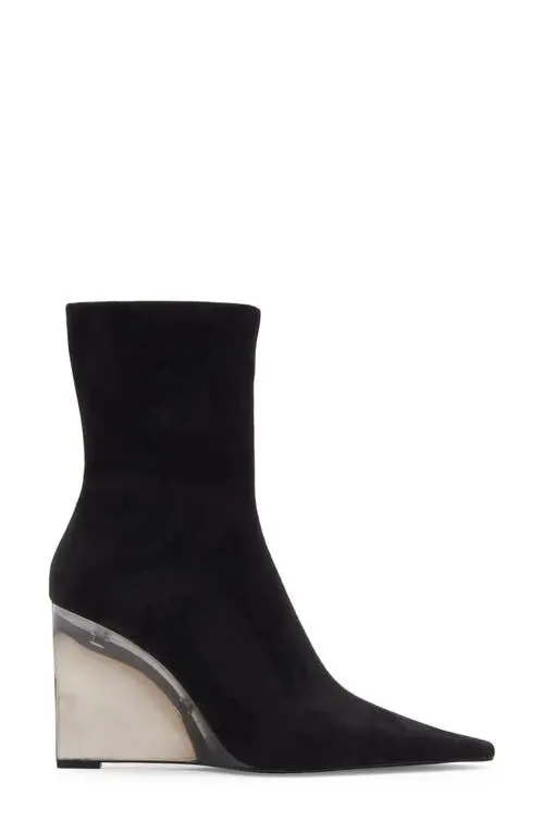 Jeffrey Campbell Beth Ann Wedge Bootie - Black Suede Combo