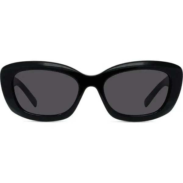 Givenchy Gv Day 54mm Geometric Sunglasses - Shiny Black/smoke