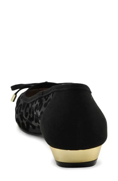 CHARLES DAVID Maize Leopard-spotted Mesh Ballet Flat