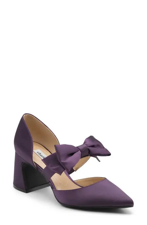 CHARLES DAVID Andre Pointed Toe Pump - Eggplant