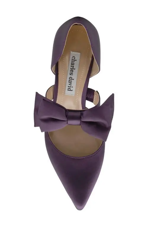 CHARLES DAVID Andre Pointed Toe Pump - Eggplant
