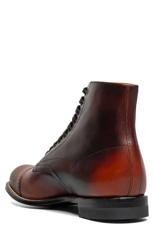 STACY ADAMS Madison Cap Toe Lace Up Boot - Cognac