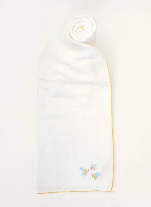 TIMO & VIOLET Bumblebee Embroidered Shawl Blanket