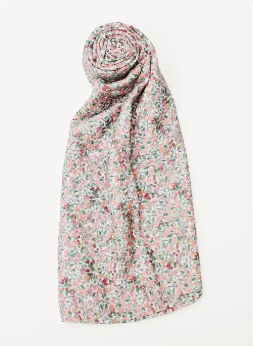 TIMO & VIOLET Peach Blossom Shawl Blanket - White