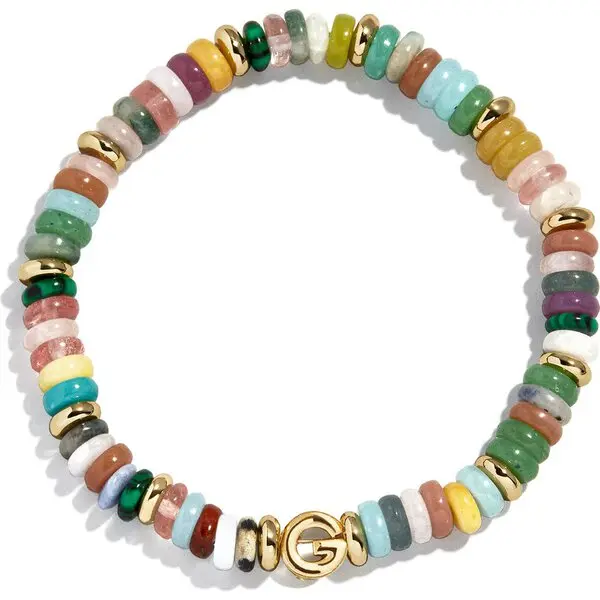 Baublebar Amaris Semiprecious Initial Beaded Stretch Bracelet - Multi - G