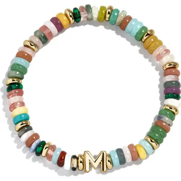 Baublebar Amaris Semiprecious Initial Beaded Stretch Bracelet - Multi - M