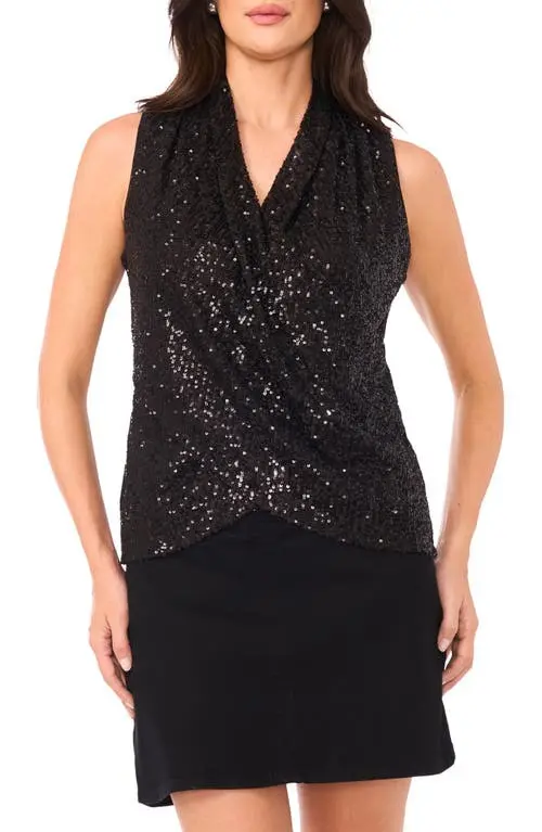 Vince Camuto Sequin Crossover Sleeveless Top