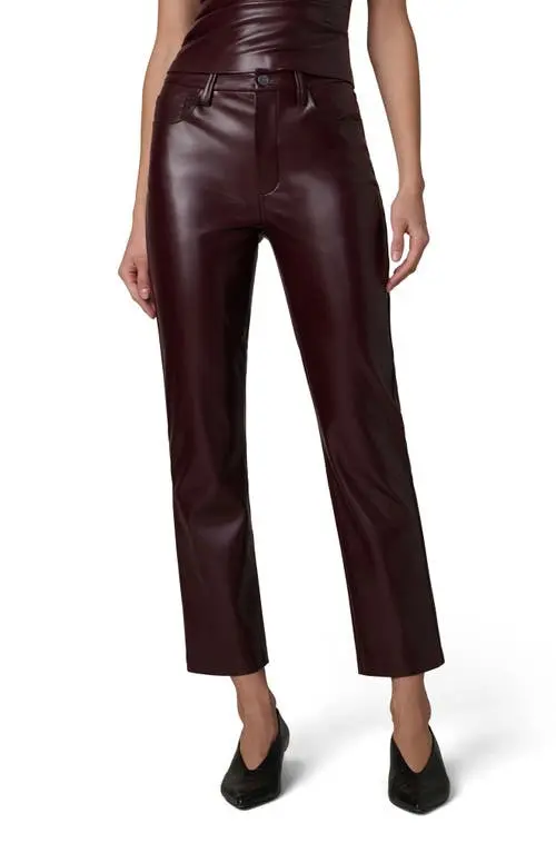 Joe's Jeans Lyra Slim Ankle Faux Leather Trousers - Cabernet