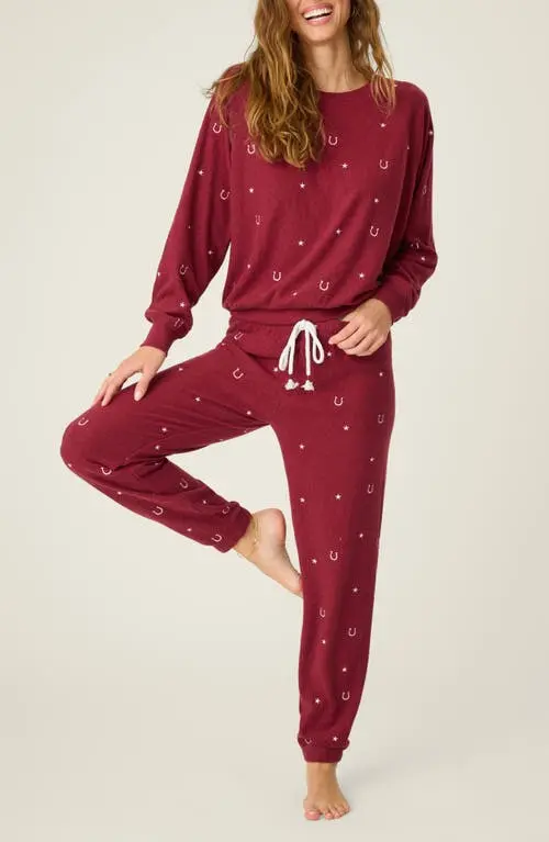PJ Salvage Hold Your Horses Fleece Pajamas - Port