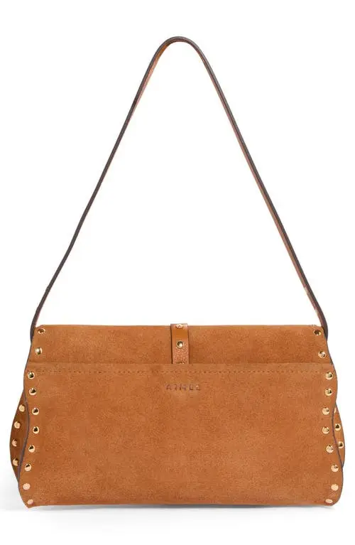AIMEE Armour Leather Baguette Shoulder Bag - Rustic Caramel Suede