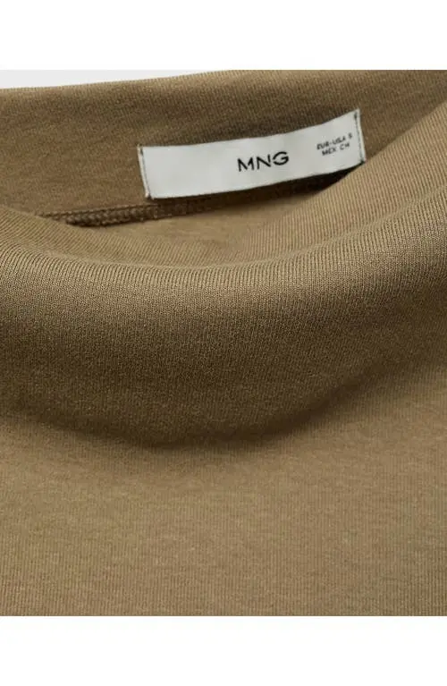 Mango Asymmetric Neck Top - Khaki
