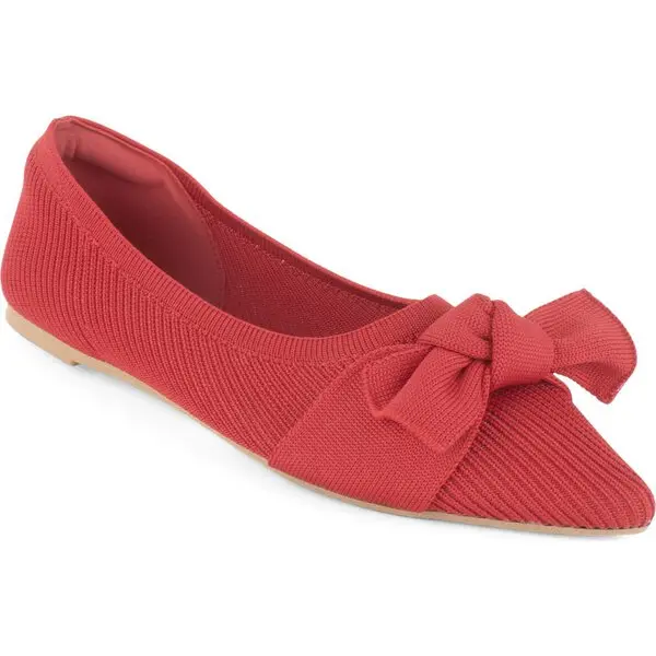 Tahari Montserrat Pointed Toe Flat - Red