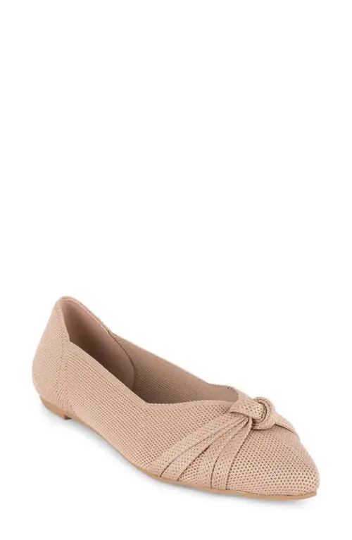 Tahari Catalina Pointed Toe Knit Flat - Natural