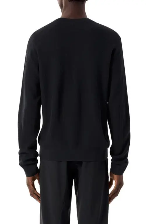 Veilance Crewneck Wool Blend Long Sleeve Sweater - Black