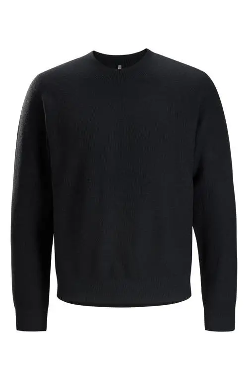 Veilance Crewneck Wool Blend Long Sleeve Sweater - Black