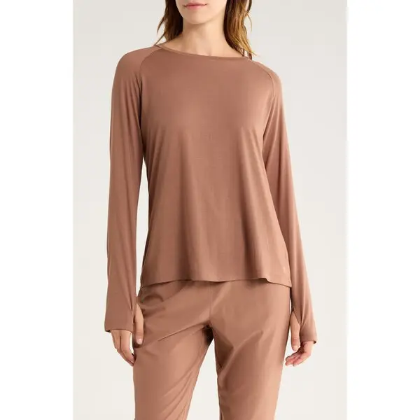 FREE FLY Lightweight Long Sleeve Top - Nutmeg
