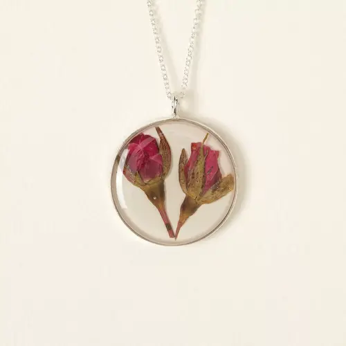 UNCOMMON GOODS Birth Month Flower Pendant Necklace - June/rose