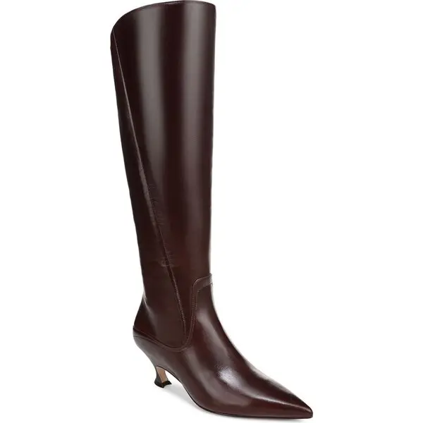 27 EDIT NATURALIZER Kitten Heel Knee High Boots - Wine Red