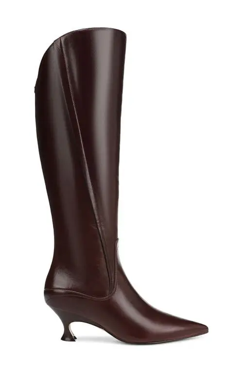 27 EDIT NATURALIZER Kitten Heel Knee High Boots - Wine Red
