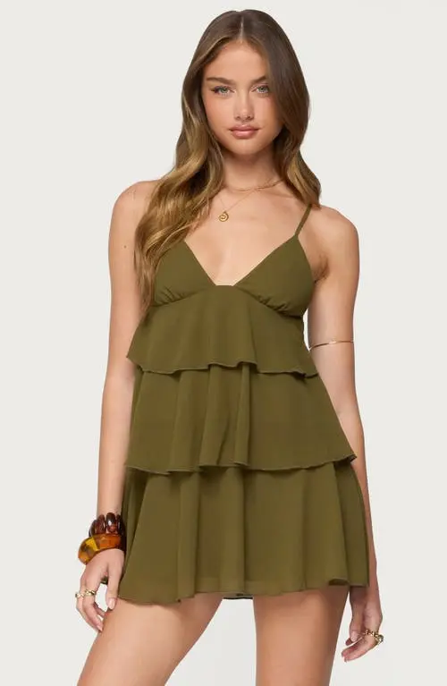 EDIKTED Gwynne Chiffon Ruffle Minidress