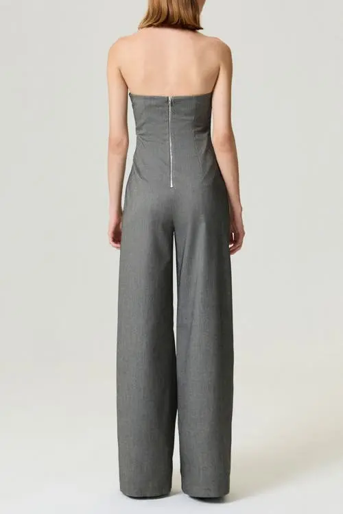 NOCTURNE Strapless Wide-leg Tailored Jumpsuit