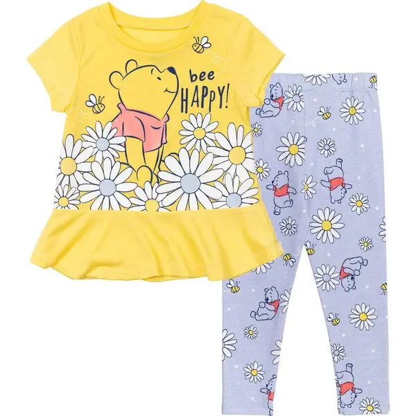 Disney Winnie The Pooh T-shirt & Leggings Set - Pooh Yellow/blue