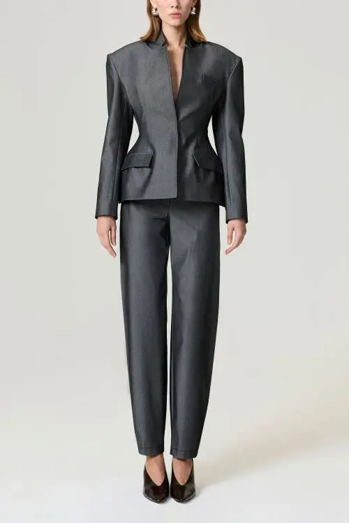 NOCTURNE Structured Padded High-neck Jacket