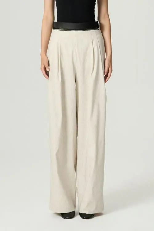 NOCTURNE Pleated Wide-leg Trousers