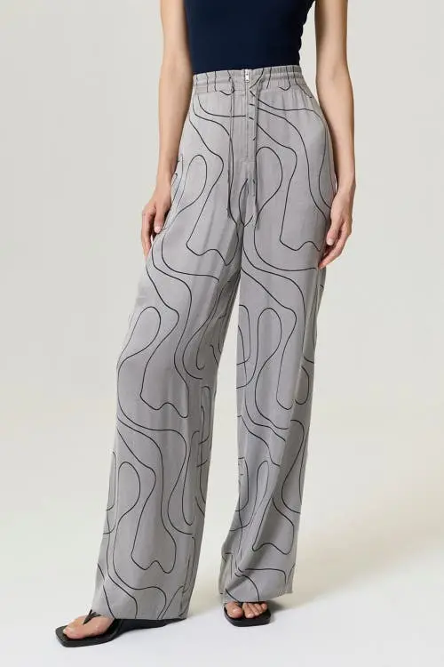 NOCTURNE Flowy Wide-leg Tailored Pants