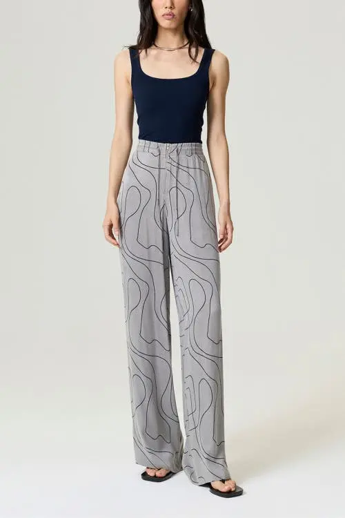 NOCTURNE Flowy Wide-leg Tailored Pants