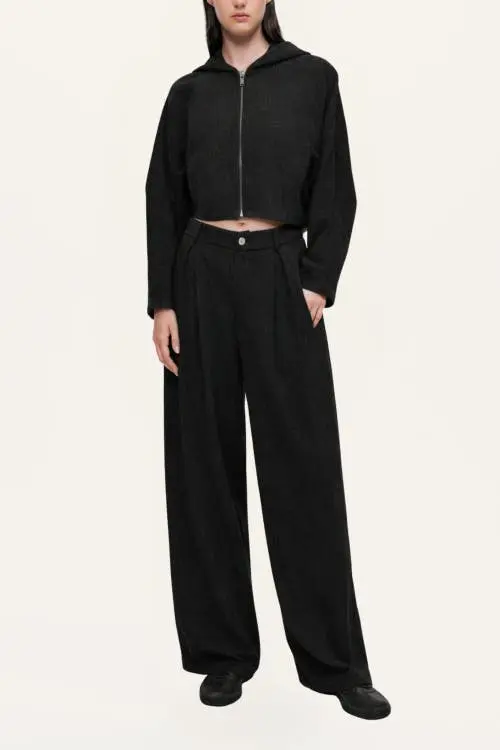 NOCTURNE High-rise Cigarette Trousers - Black