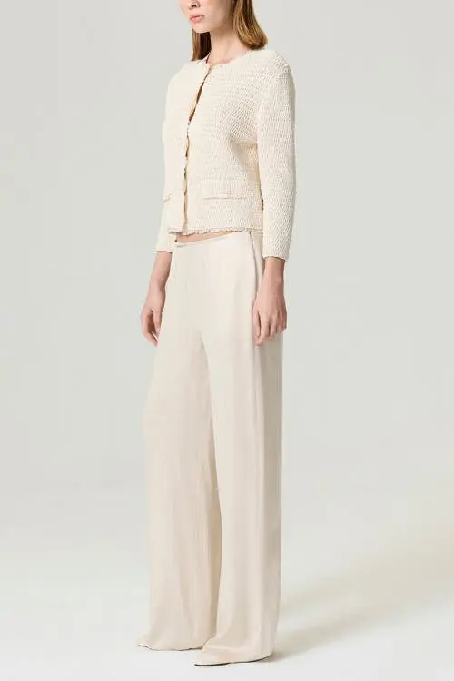 NOCTURNE Elastic-waist Relaxed Trousers - Ivory