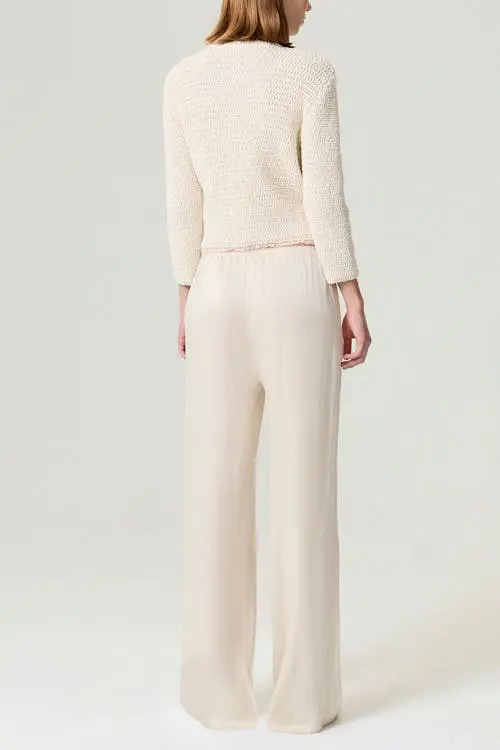 NOCTURNE Elastic-waist Relaxed Trousers - Ivory